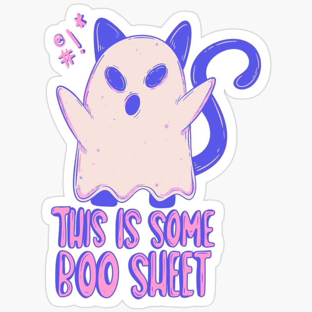Cute Angry Ghost - This Is Some Boo Sheet Sticker Phone Decal Water ...