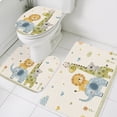 Cute Animal Bathroom Rugs Set Elephant Giraffe Lion Owl Cartoon Non ...