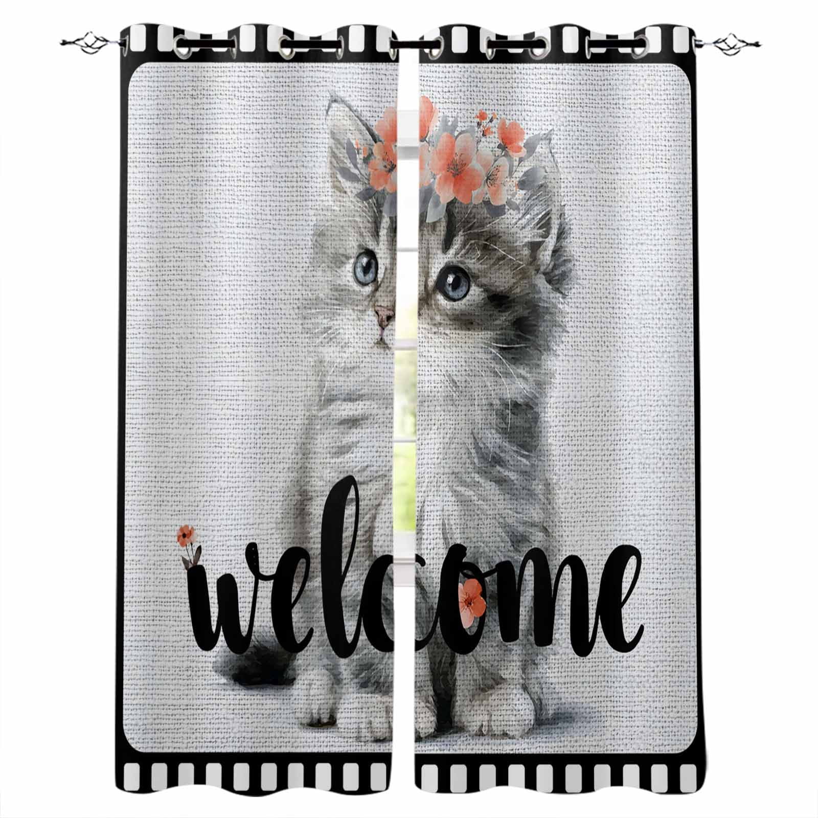 Cute Animal Blackout Curtains for Bedroom Living Room Darkening ...