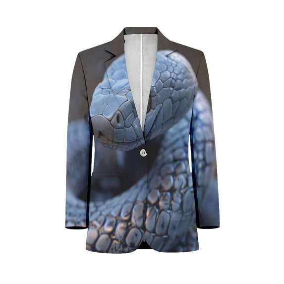 Cute Animal Blue Snake Mens Suits Shawl Collar Slim Fit Suit Mens Groom ...