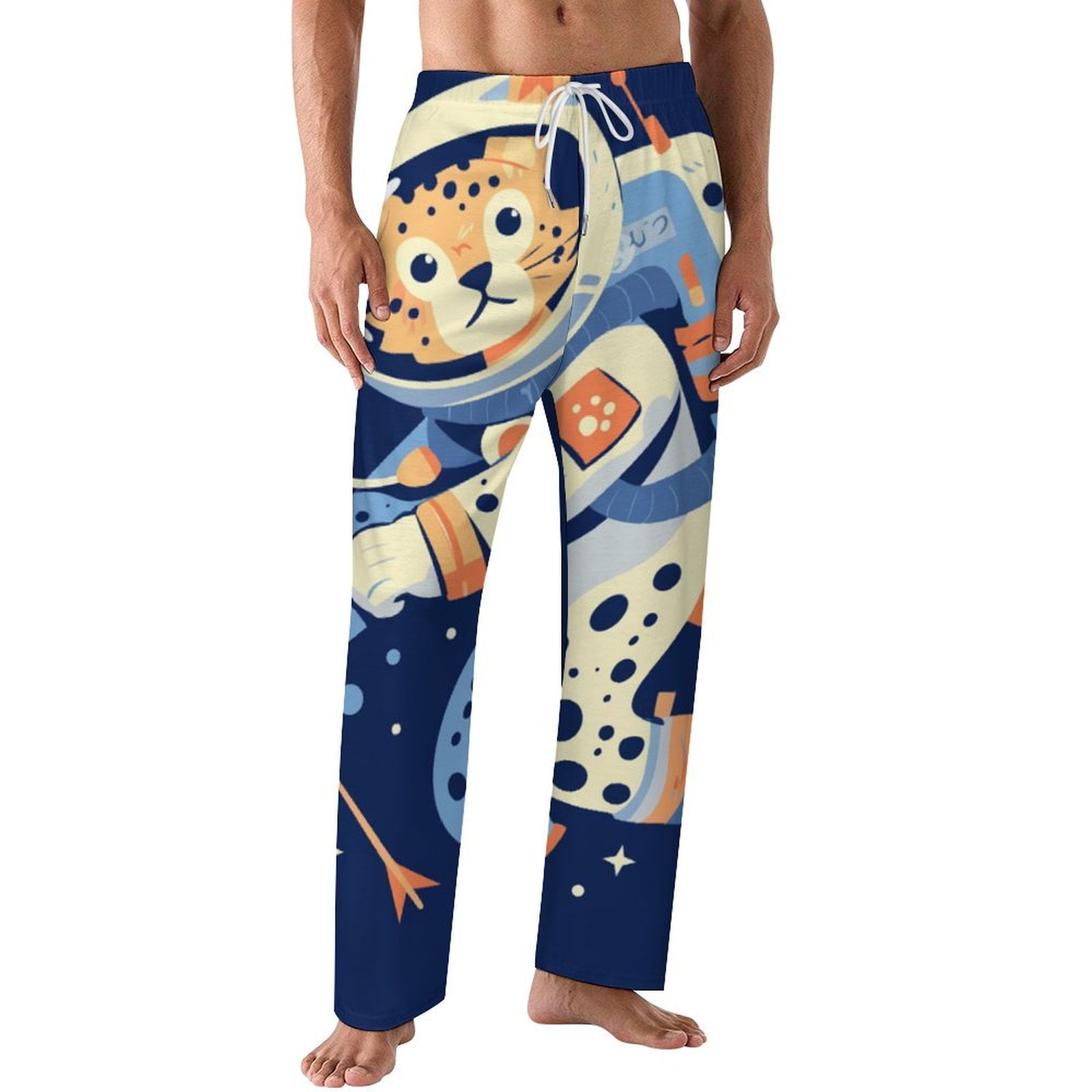 Cute Animal Cartoon Space Astronaut Mens Pajamas Pajama Pants Mens ...