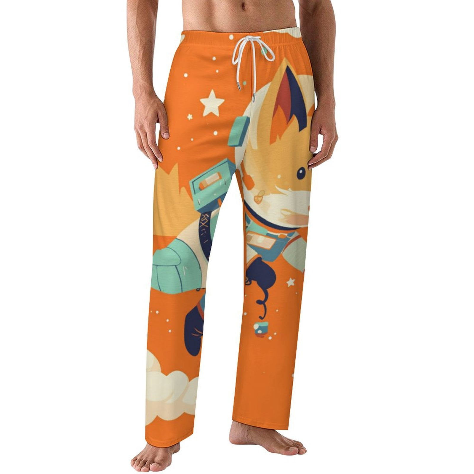 Cute Animal Cartoon Space Astronaut Mens Pajamas Pajama Pants Mens ...