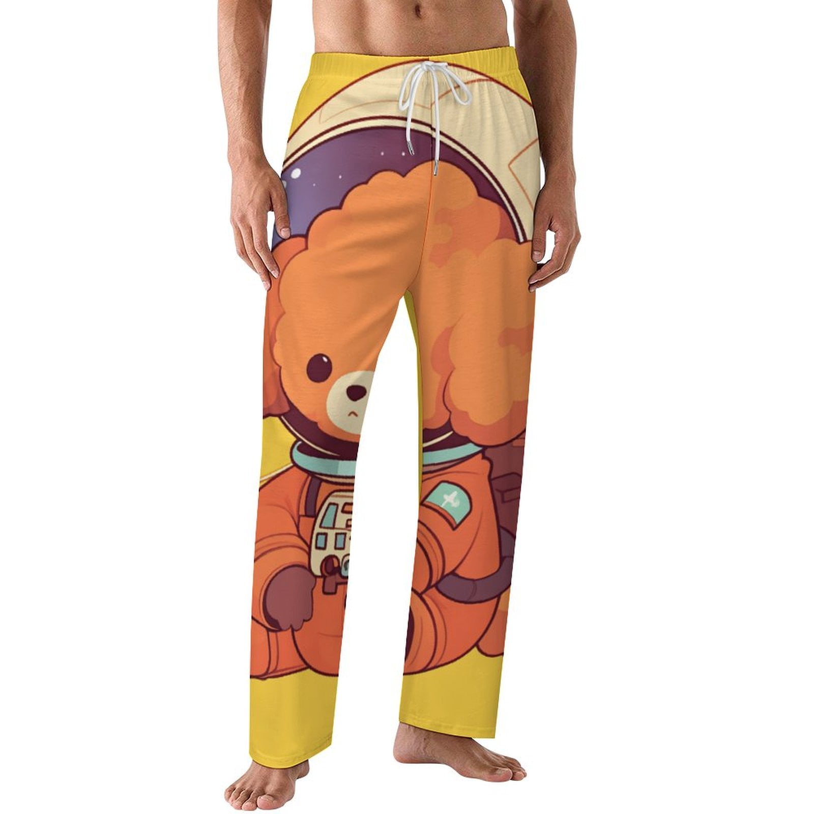 Cute Animal Cartoon Space Astronaut Mens Pajamas Pajama Pants Mens ...