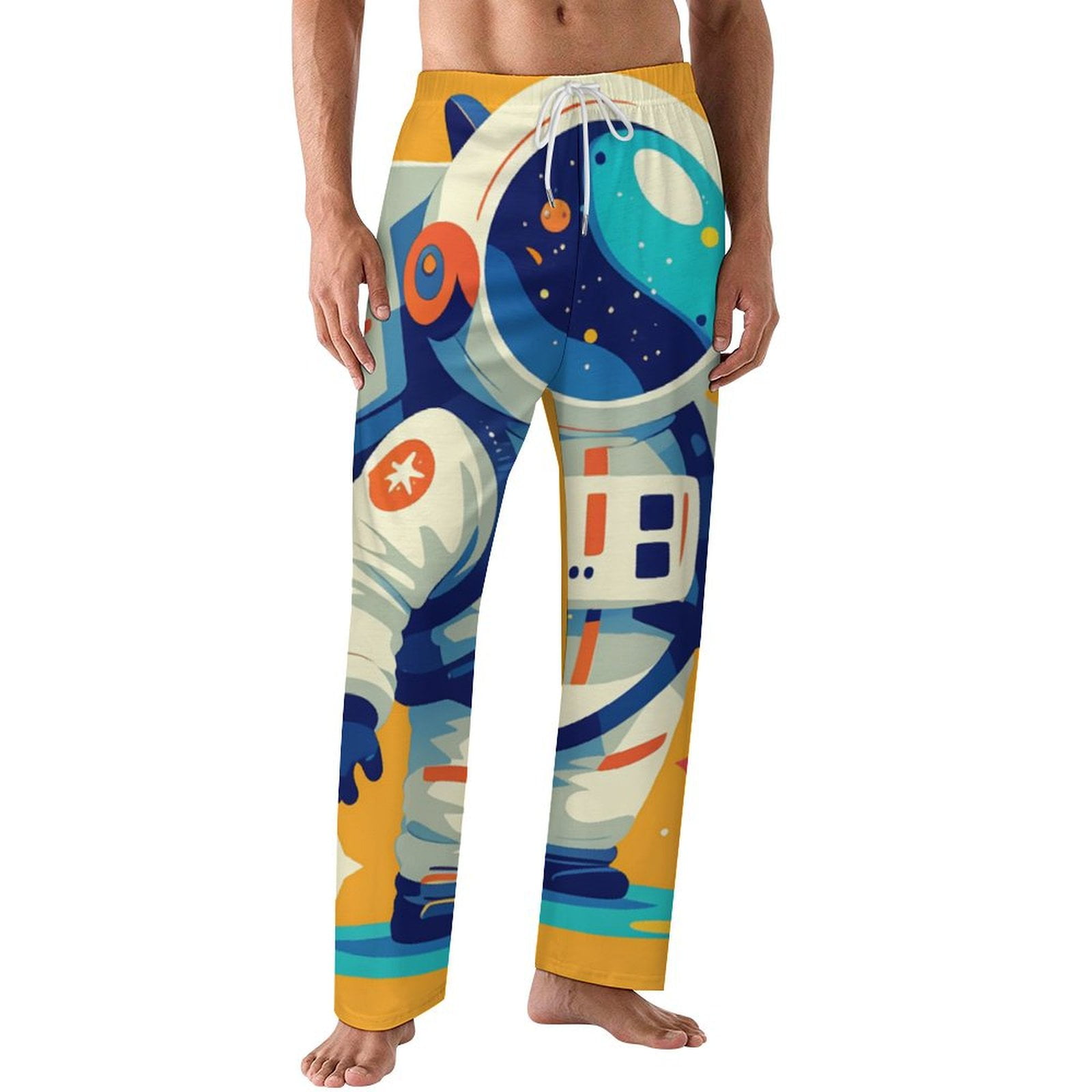 Cute Animal Cartoon Space Astronaut Mens Pajamas Pajama Pants Mens ...