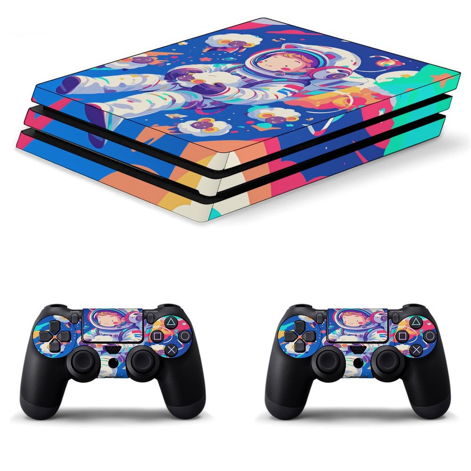 Cute Animal Cartoon Space Astronaut PS4/PS4 Pro/PS4 Slim Skin Sticker ...