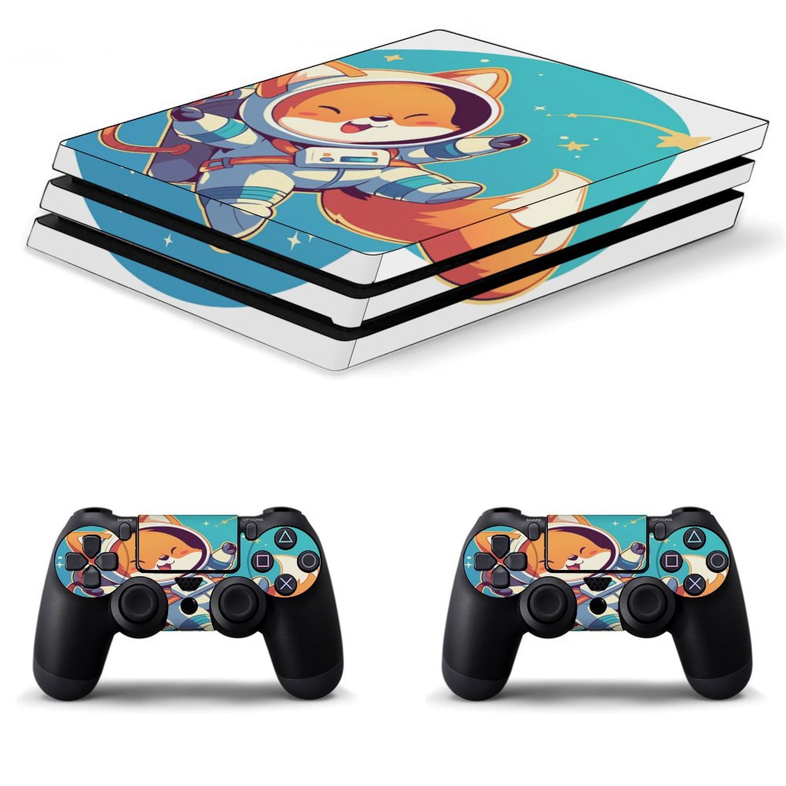 Cute Animal Cartoon Space Astronaut PS4/PS4 Pro/PS4 Slim Skin Sticker ...