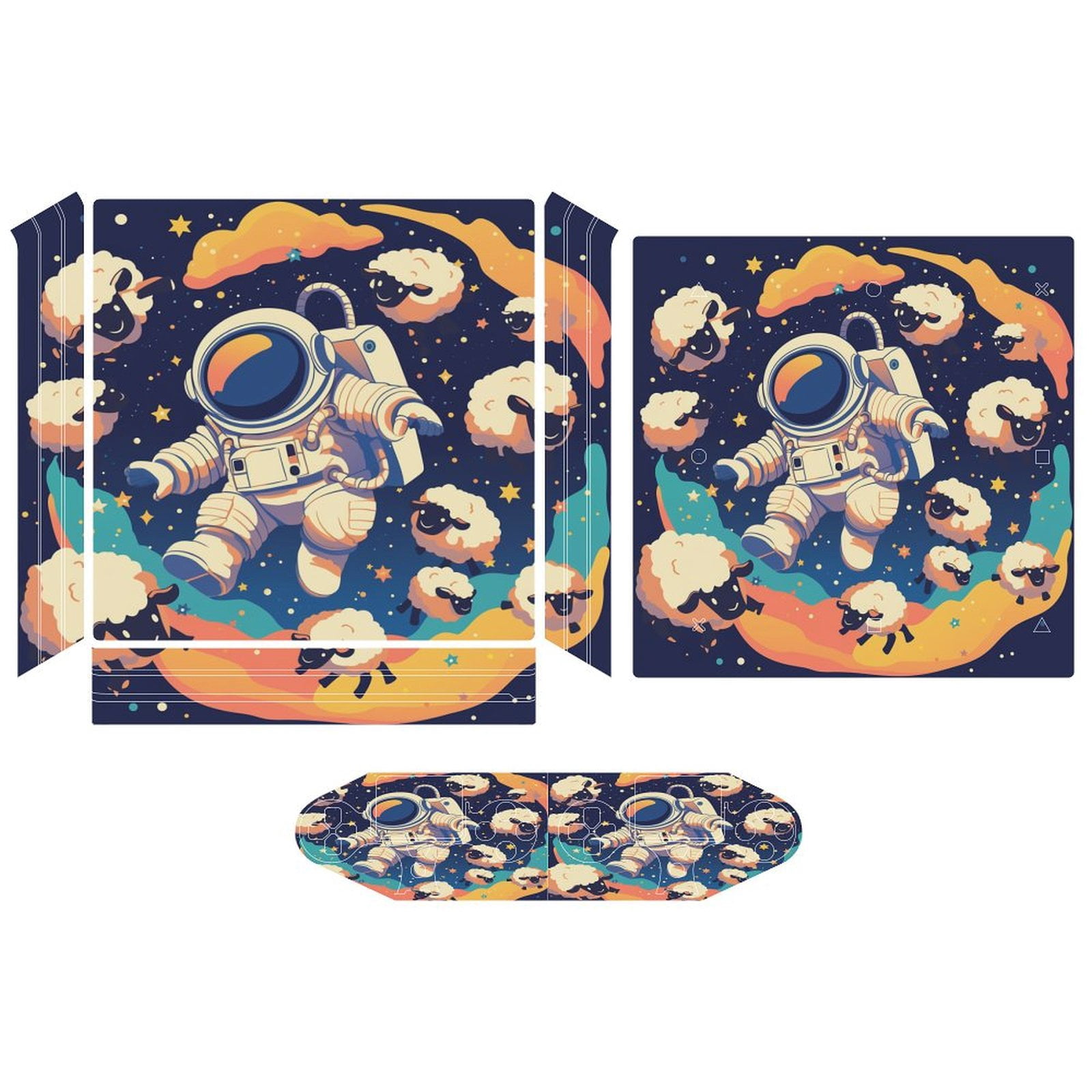 Cute Animal Cartoon Space Astronaut PS4/PS4 Pro/PS4 Slim Skin Sticker ...