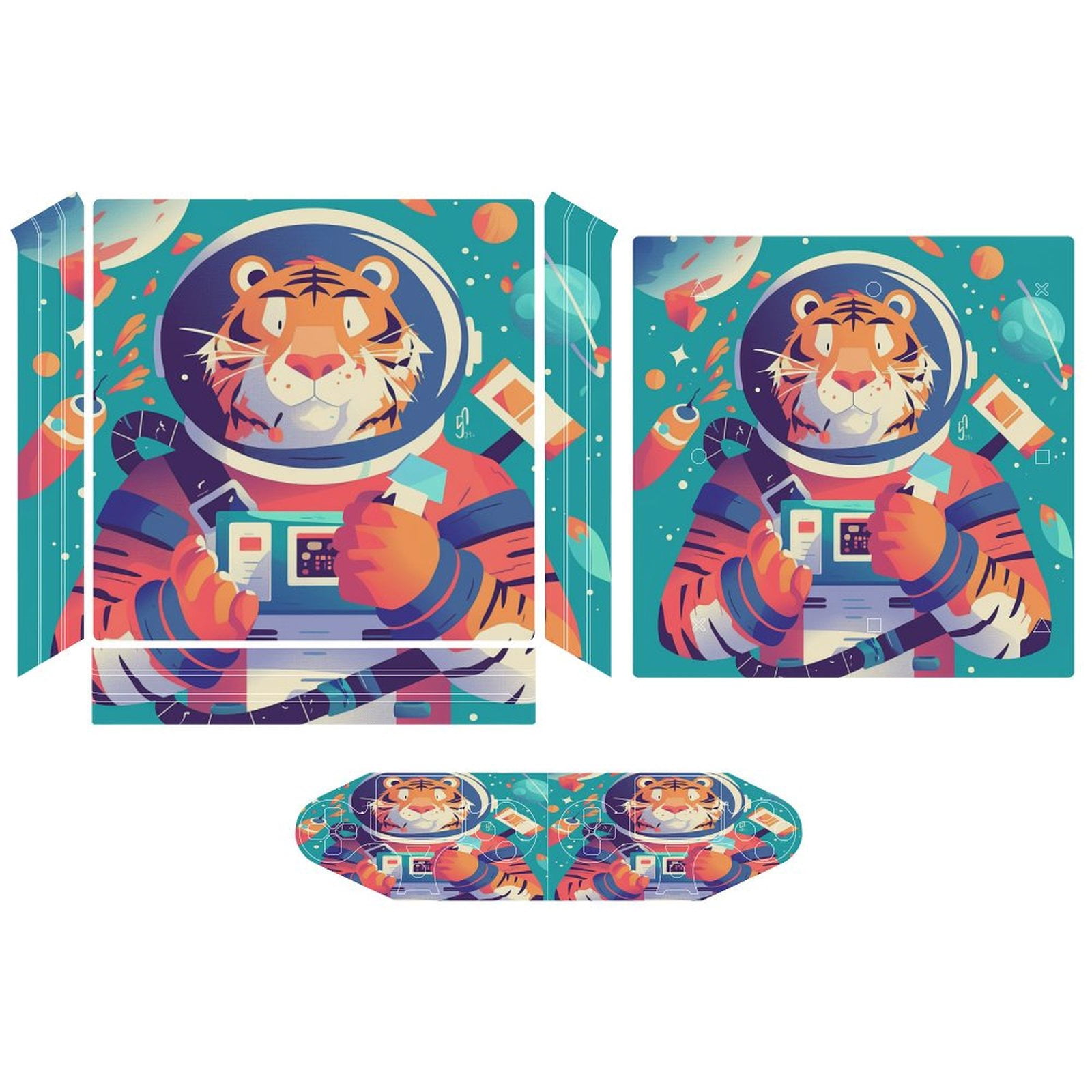 Cute Animal Cartoon Space Astronaut PS4/PS4 Pro/PS4 Slim Skin Sticker ...