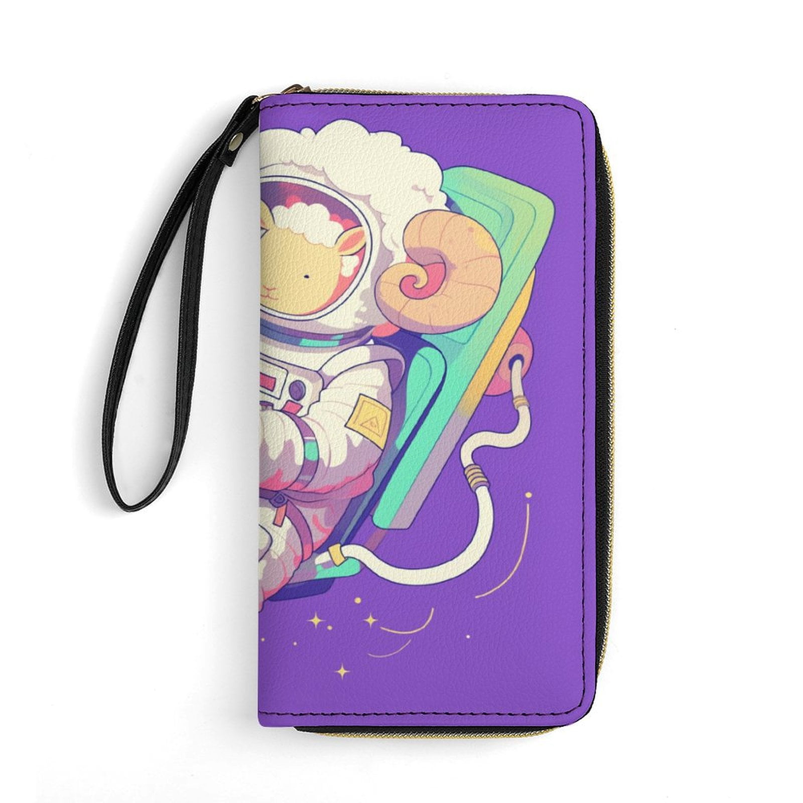Cute Animal Cartoon Space Astronaut Wallet for Womens PU Leather Zip ...