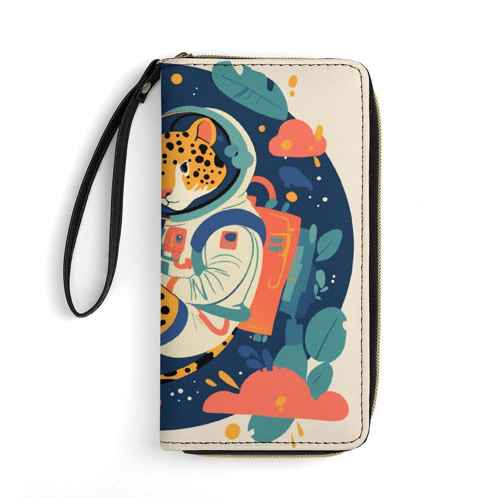 Cute Animal Cartoon Space Astronaut Wallet for Womens PU Leather Zip ...