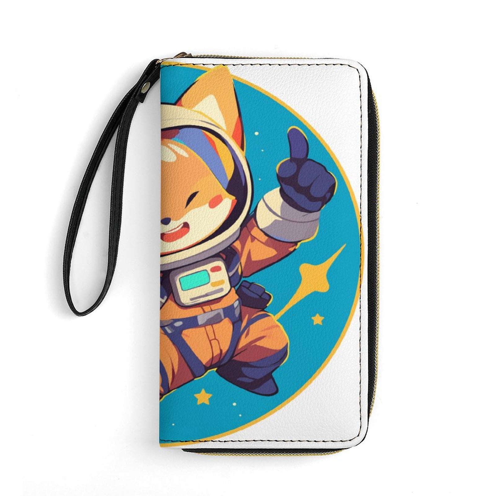 Cute Animal Cartoon Space Astronaut Wallet for Womens PU Leather Zip ...
