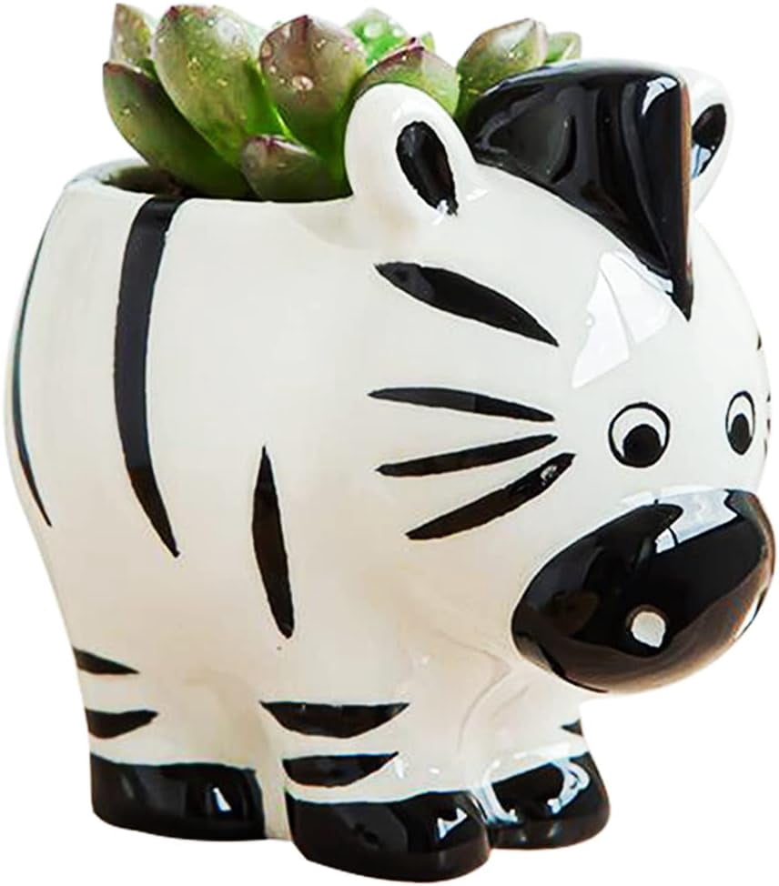Cute Animal Ceramics Planter Small Succulent Pot, Small Cartoon Animal ...
