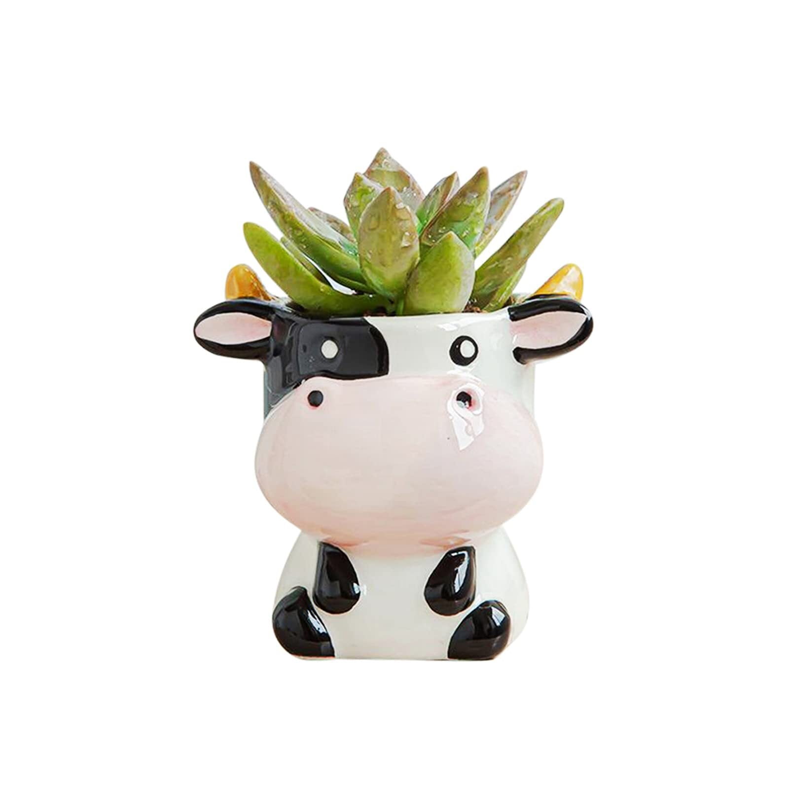 Cute Animal Ceramics Planter Small Succulent Pot Cartoon Shaped Plant ...