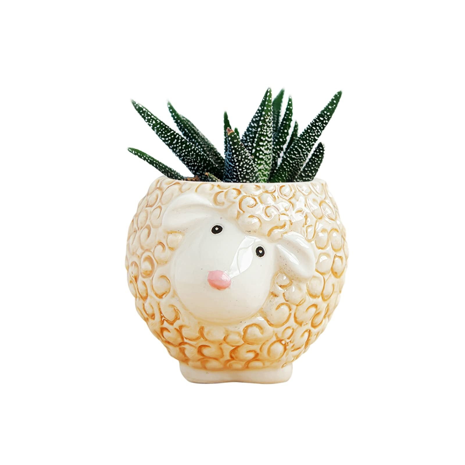 Cute Animal Ceramics Planter Small Succulent Pot Cartoon Shaped Plant ...