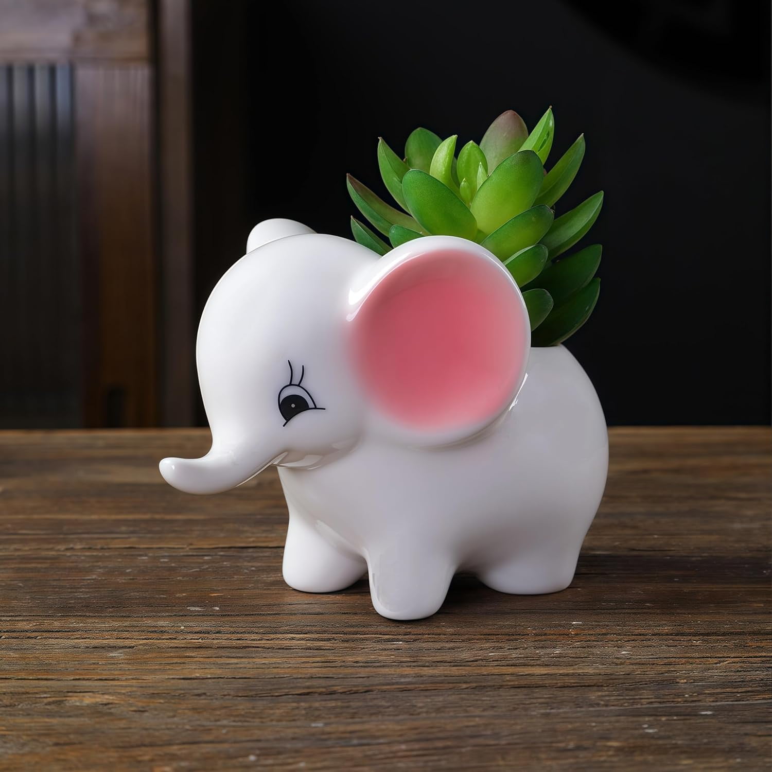 Cute Animal Elephant Shaped Ceramic Succulent Cactus Air Plant Flower ...