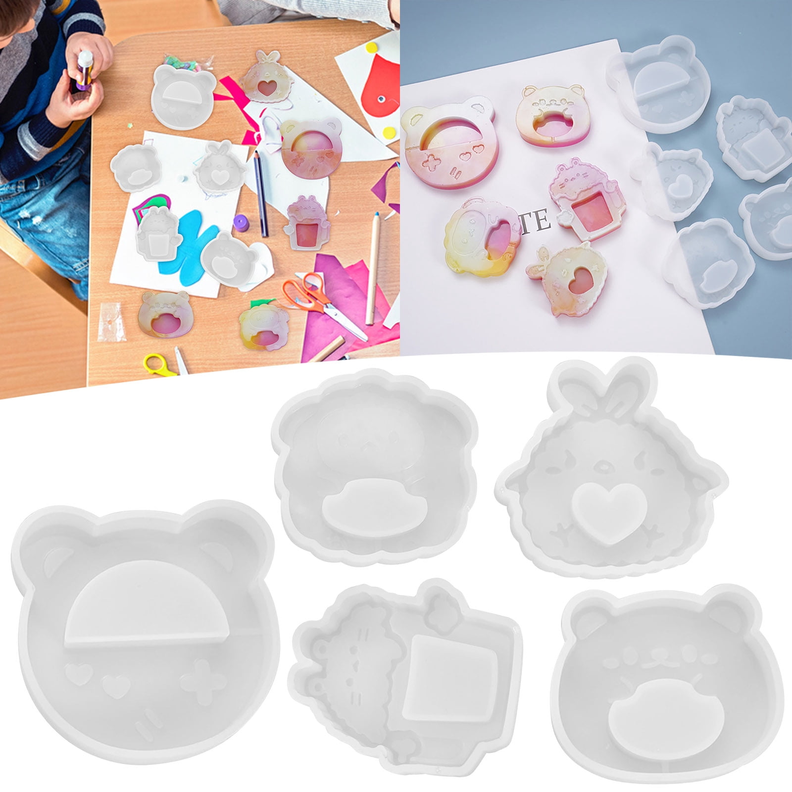 Cute Animal Epoxy Mold a Drip Rubber Tools Quicksand Cute Little Doll ...