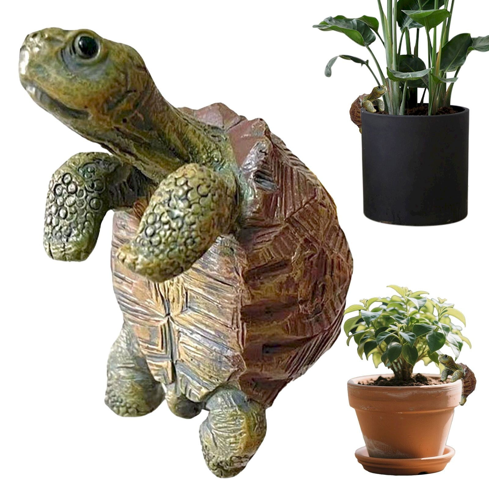 Cute Animal Figurines Planter Pot Hanger Decorations,Tortoise Figure ...