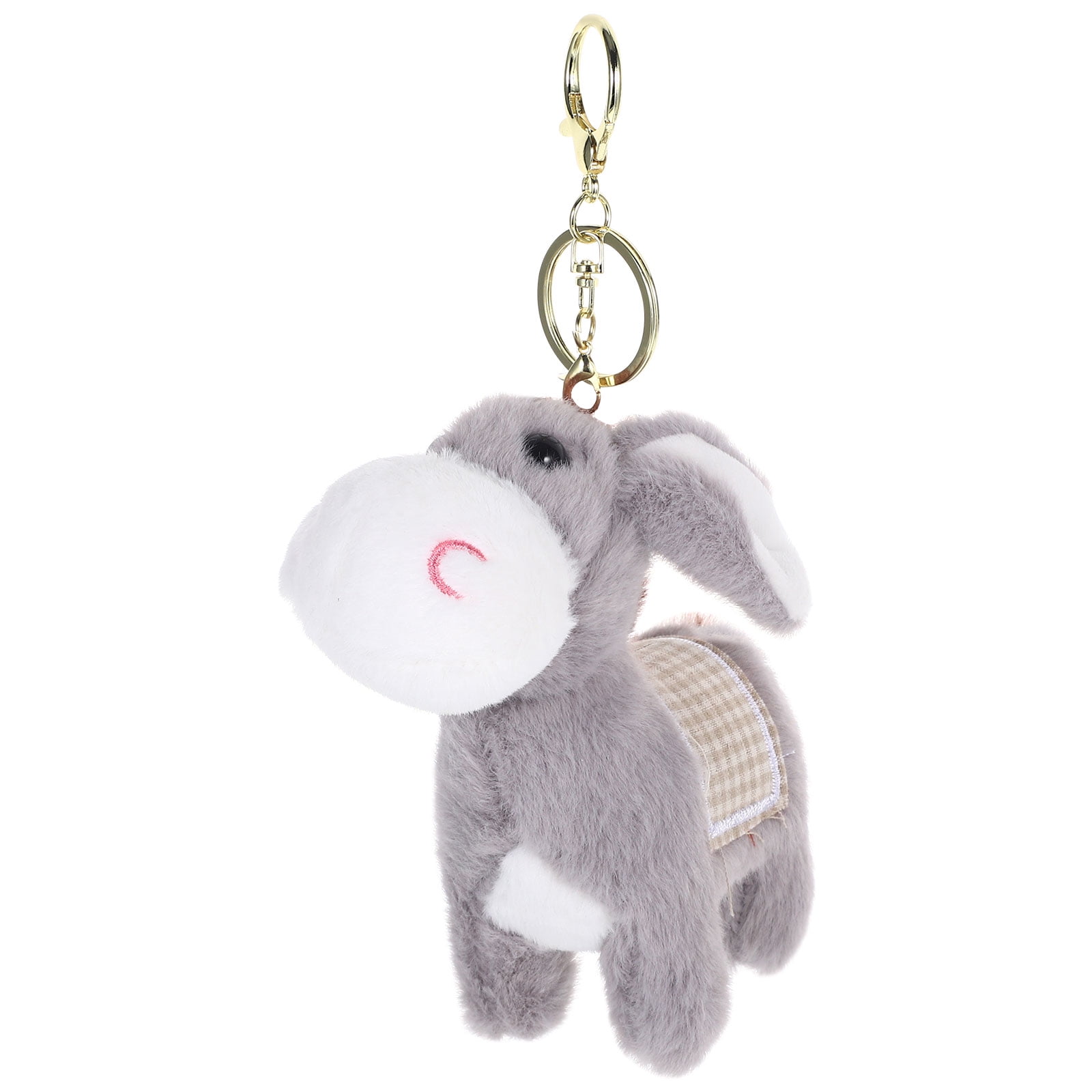 Cute Animal Keychain Stuffed Donkey Key Ring Cartoon Pendant Hanging ...