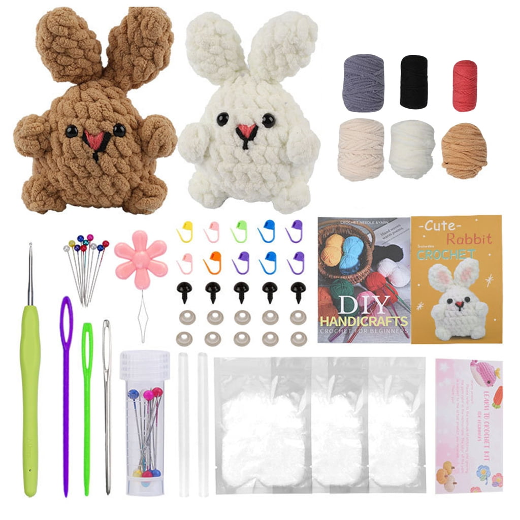 Cute Animal Kits Starter Pack with Yarn Hook, Crochet Accessories ...