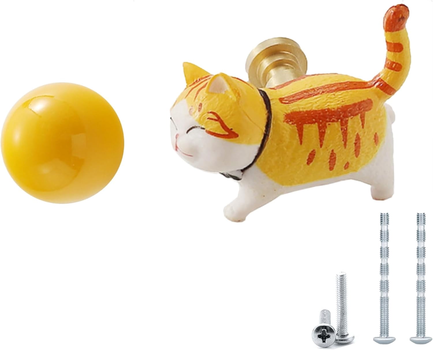 Cute Animal Knobs,Cupboard knobs Lovely pulls,2pcs Ball & Cat Shape ...