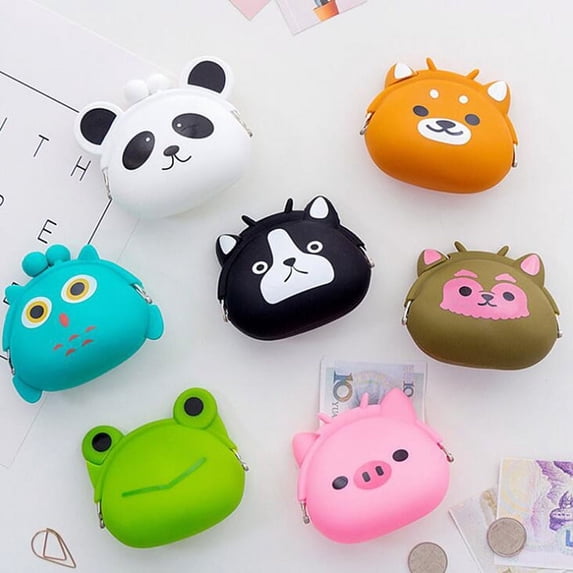 Cute Animal Mini Soft Buckle Girl Wallet Cartoon Silicone Coin Purse ...