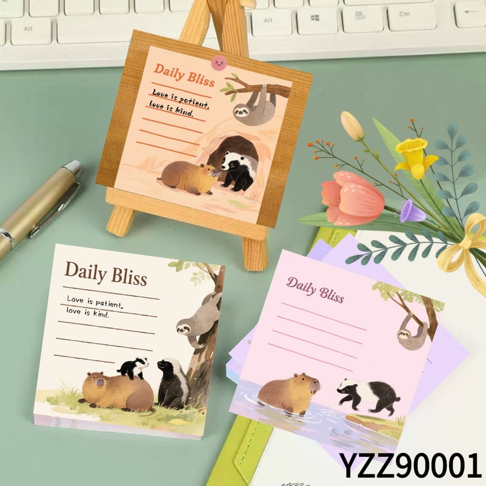 Cute Animal Notepads Note Cards (3.54×3.54 Inches),100-Pack with105 ...