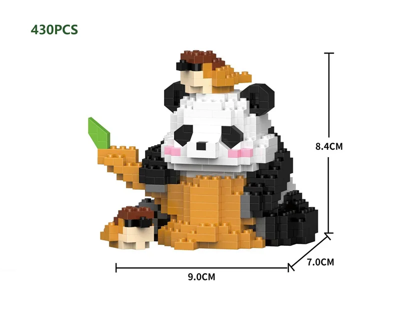 Cute Animal Panda Series Building Block Figure Cute Micro Model DIY ...
