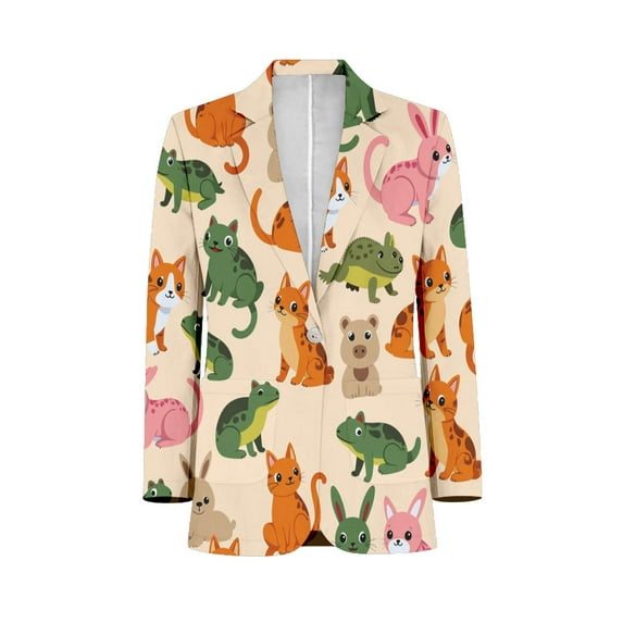 Cute Animal Pattern Design Men Blazers Slim Clothing Summer Jacket Man ...
