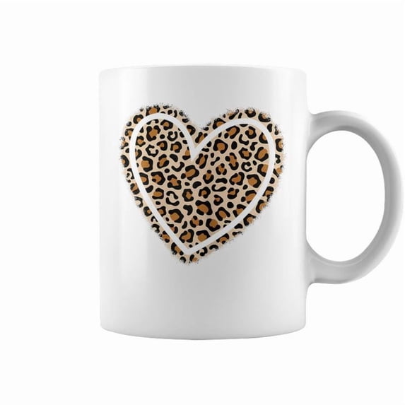 Cute Animal Pattern Leopard Print Heart Girls Coffee Mugs - Walmart.com