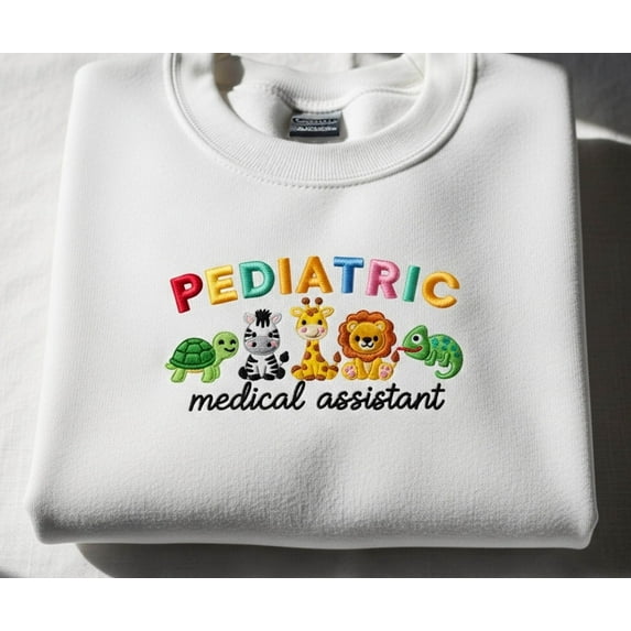 Cute Animal Pediatric Nurse Embroidered Shirt, Peds MA Gift Tee, Funny ...
