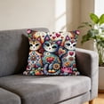 Cute Animal Pillow Cover with Faux Embroidery Design, Decorative Throw ...