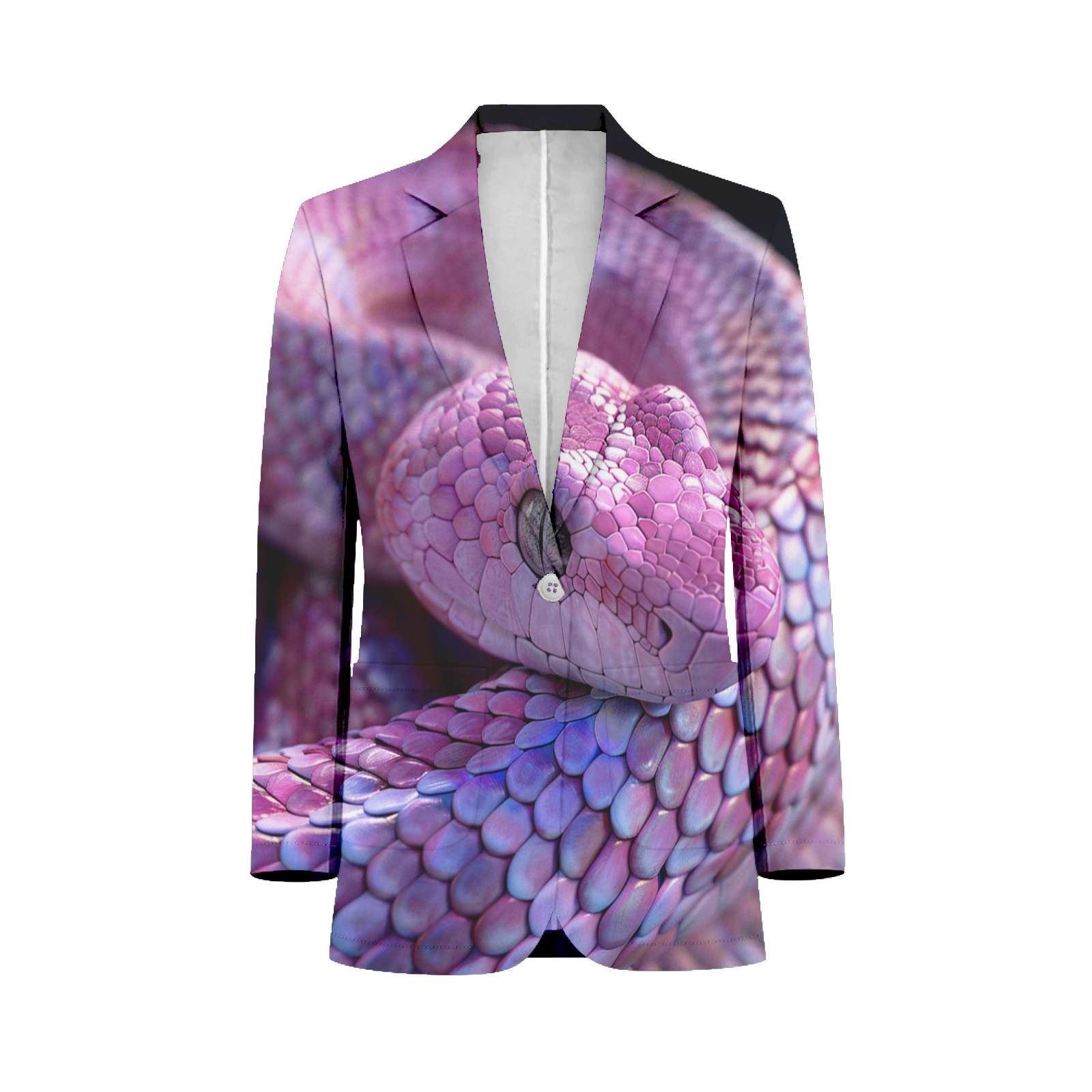 Cute Animal Pink Snake Mens Suits Shawl Collar Slim Fit Suit Mens Groom ...