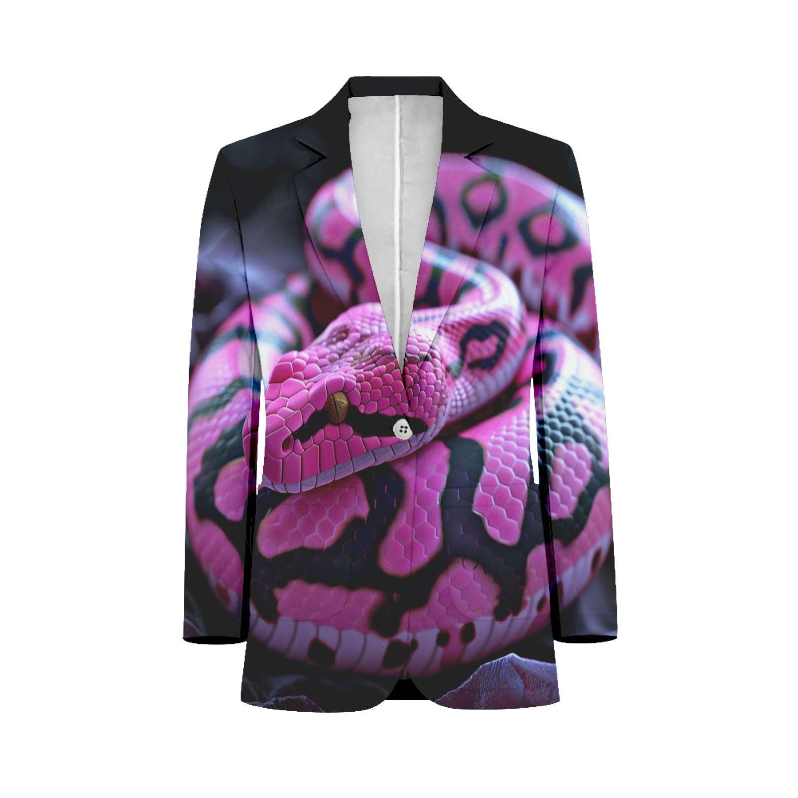 Cute Animal Pink Snake Mens Suits Shawl Collar Slim Fit Suit Mens Groom ...