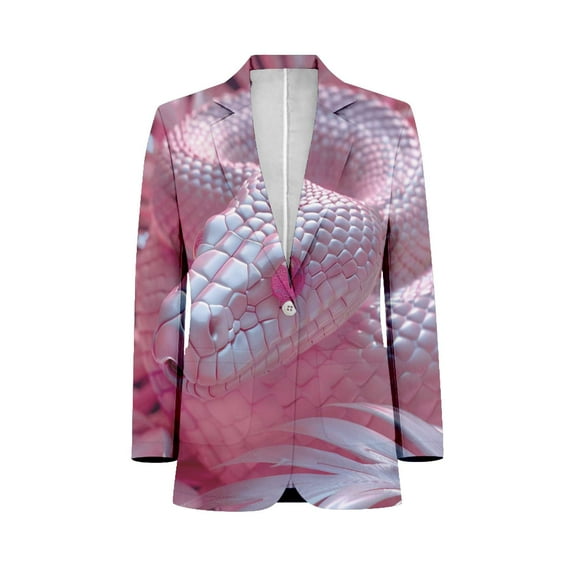 Cute Animal Pink Snake Mens Suits Shawl Collar Slim Fit Suit Mens Groom ...
