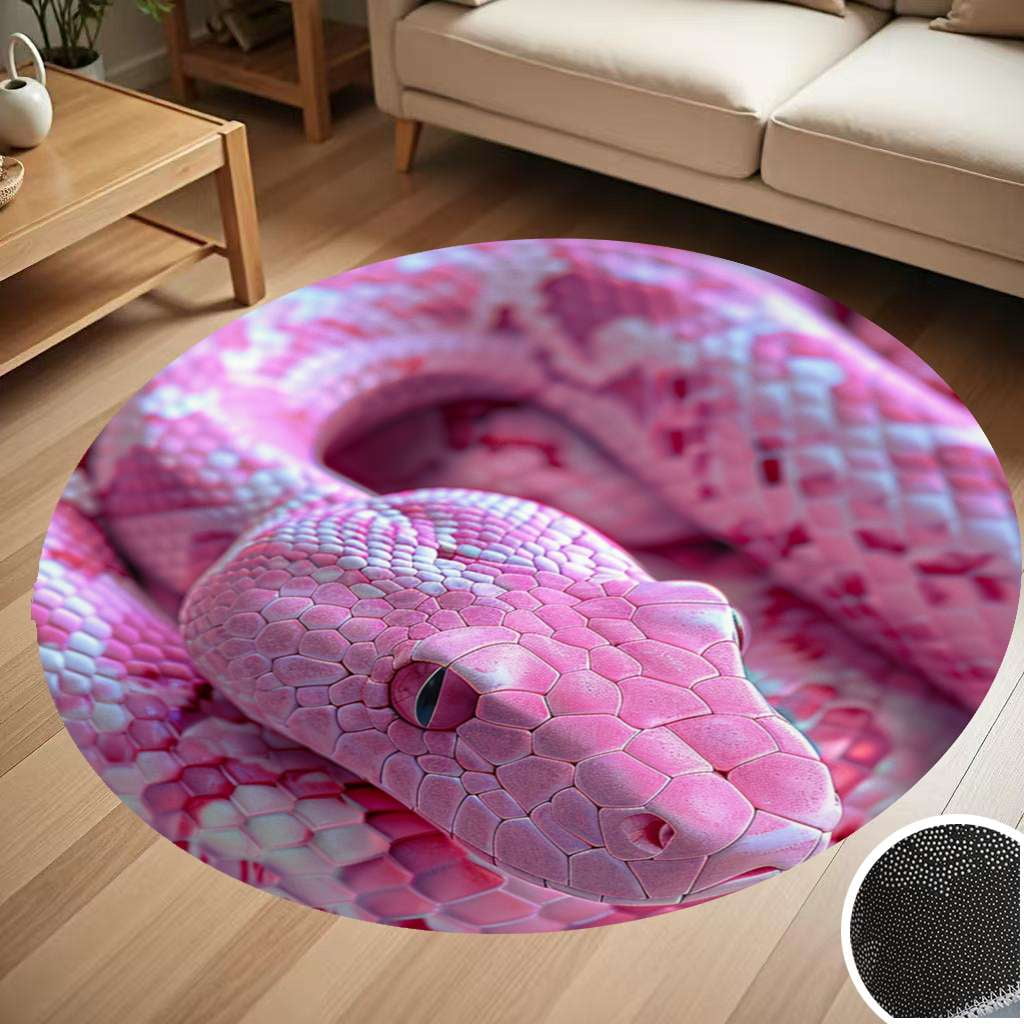 Cute Animal Pink Snake Round Carpet Living Room Bedroom Home Decoration ...