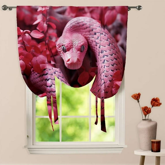 Cute Animal Pink Snake Window Curtain for Living Room Roman Curtain ...