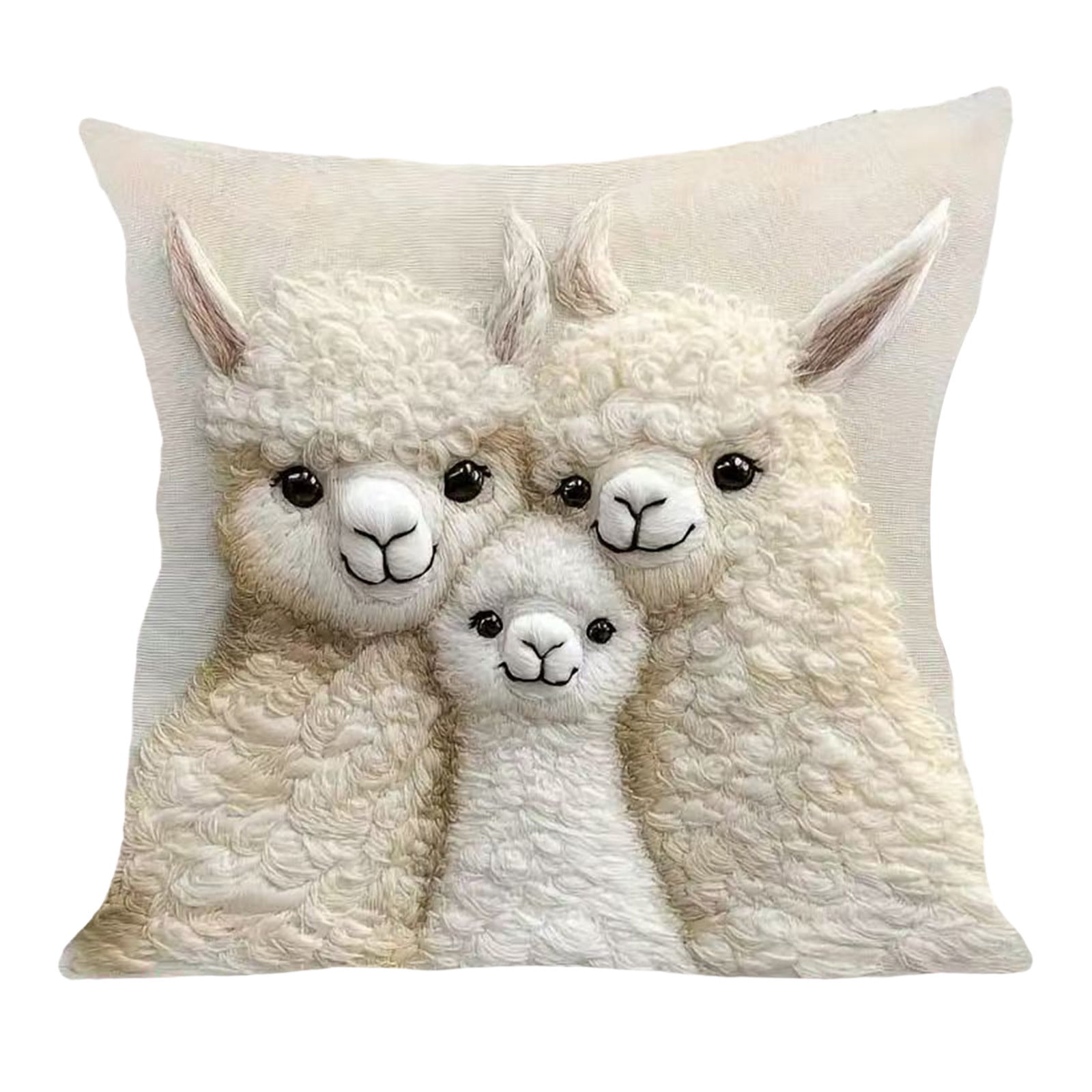 Cute Animal Series Imitation Embroidery Throw Pillowcase, 1-Pack ...