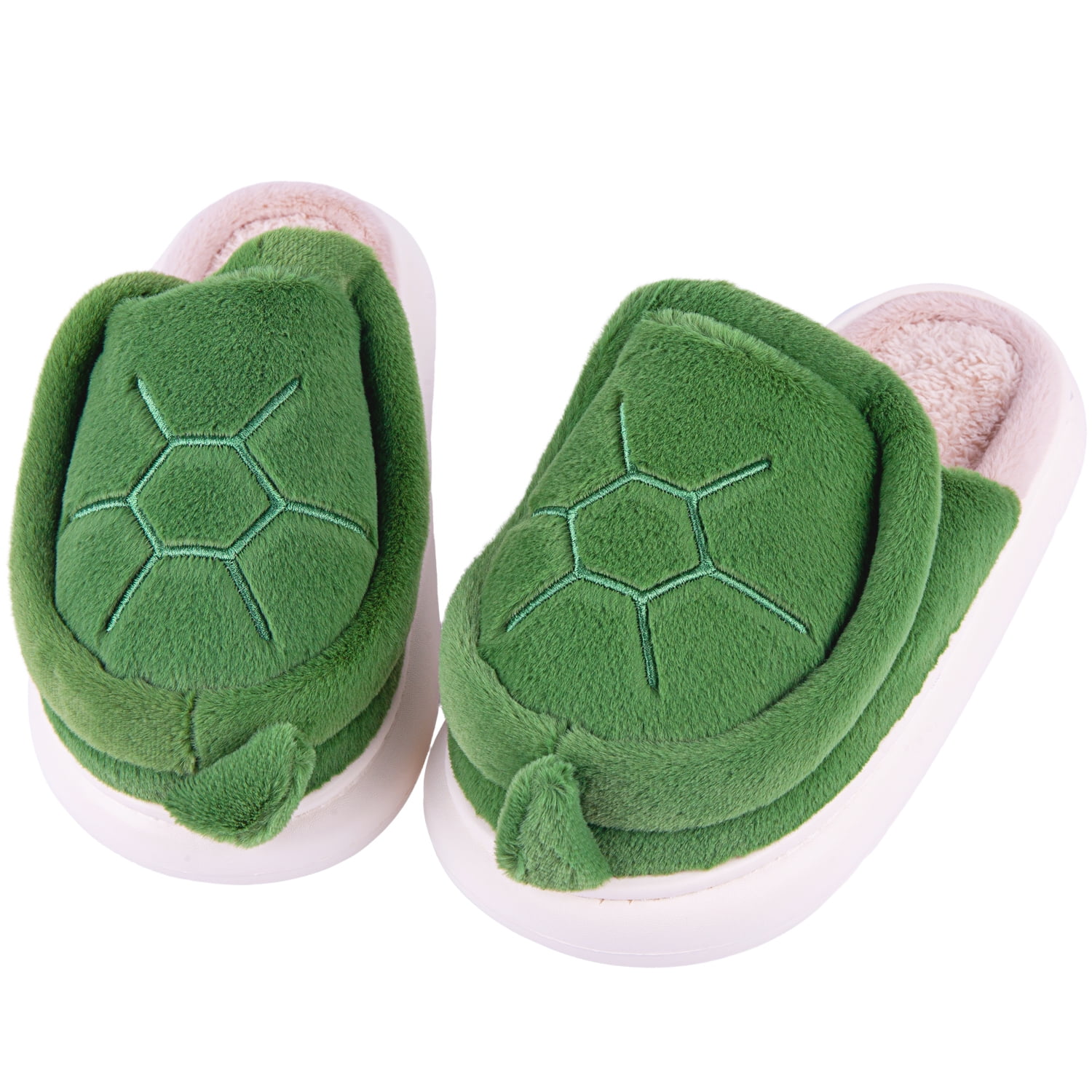 Cute Animal Slippers: Women Anti-slip Plush Memory Foam Novelty Green ...