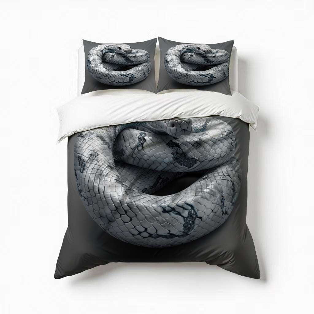 Cute Animal Snake Bedding Set 3 Pcs Soft Microfiber Quilt Cover For ...