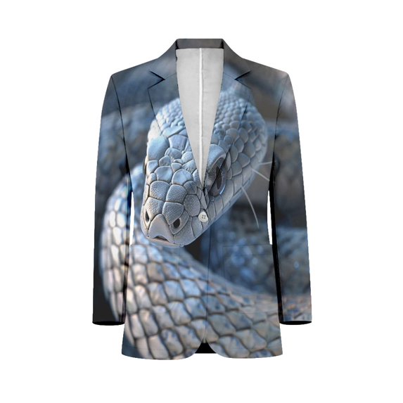 Cute Animal Snake Mens Suits Shawl Collar Slim Fit Suit Mens Groom ...