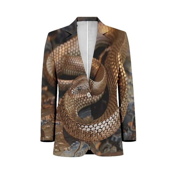 Cute Animal Snake Mens Suits Shawl Collar Slim Fit Suit Mens Groom ...