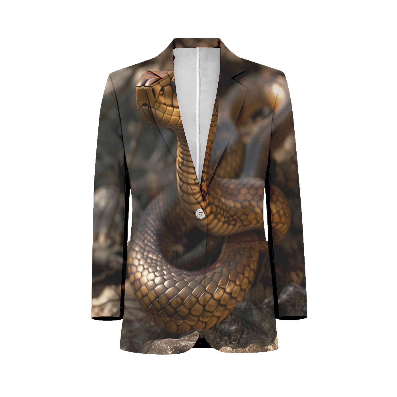 Cute Animal Snake Mens Suits Shawl Collar Slim Fit Suit Mens Groom ...