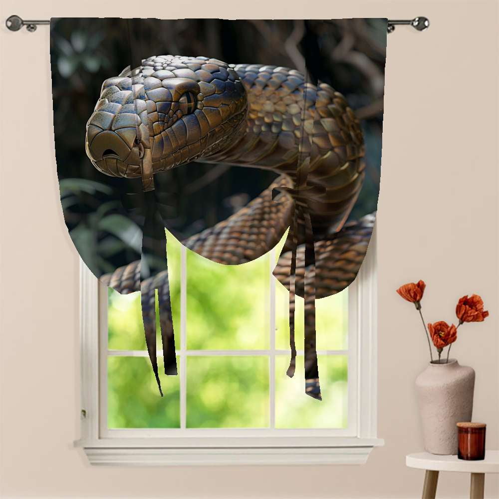 Cute Animal Snake Window Curtain for Living Room Roman Curtain Kitchen ...