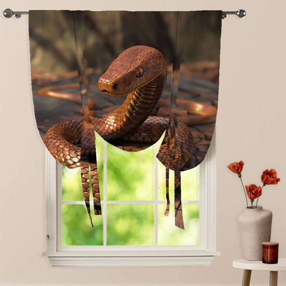 Cute Animal Snake Window Curtain for Living Room Roman Curtain Kitchen ...