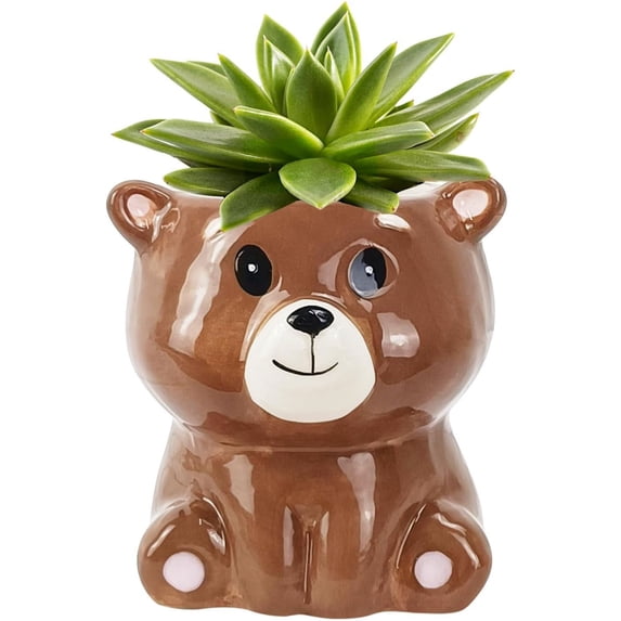 Cute Animal Succulent Pot, Ceramic Animal Planter, Small Flower Pot for ...