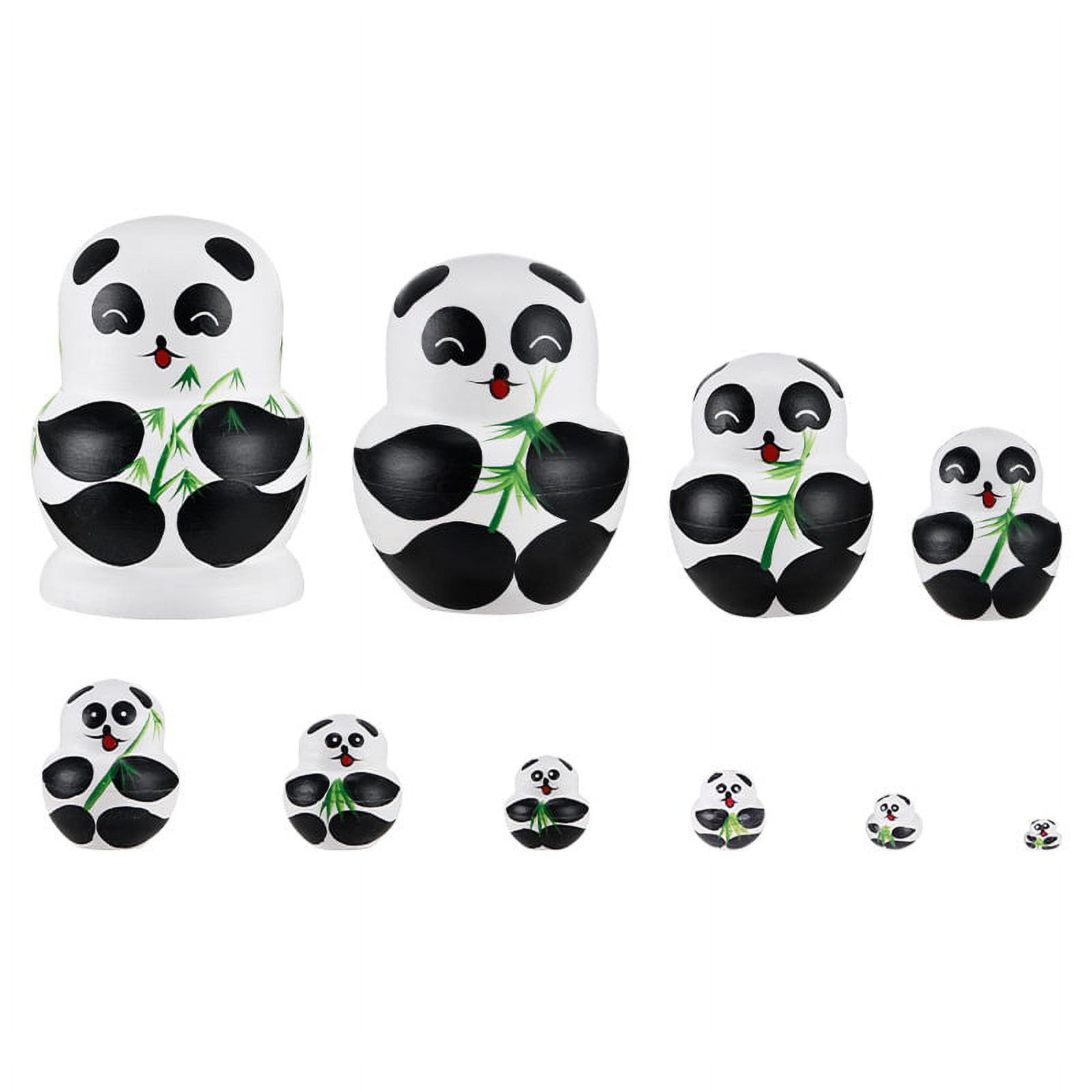 Cute Animal Theme Black and White Panda Egg Shape Wooden Handmade ...