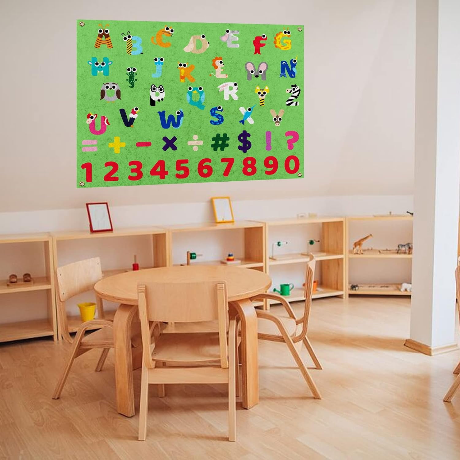 Cute Animals Alphabet Letters Learning Felt Board Large Hanging Flannel ...