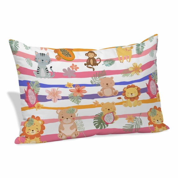 Cute Animals Body Pillow Cover Lovely Cartoon Lion Camel Cat Leaf ...