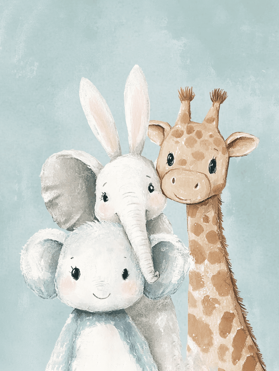 Cute Animals Canvas Painting Wall Art，Suitable for Living Room， Bedroom ...