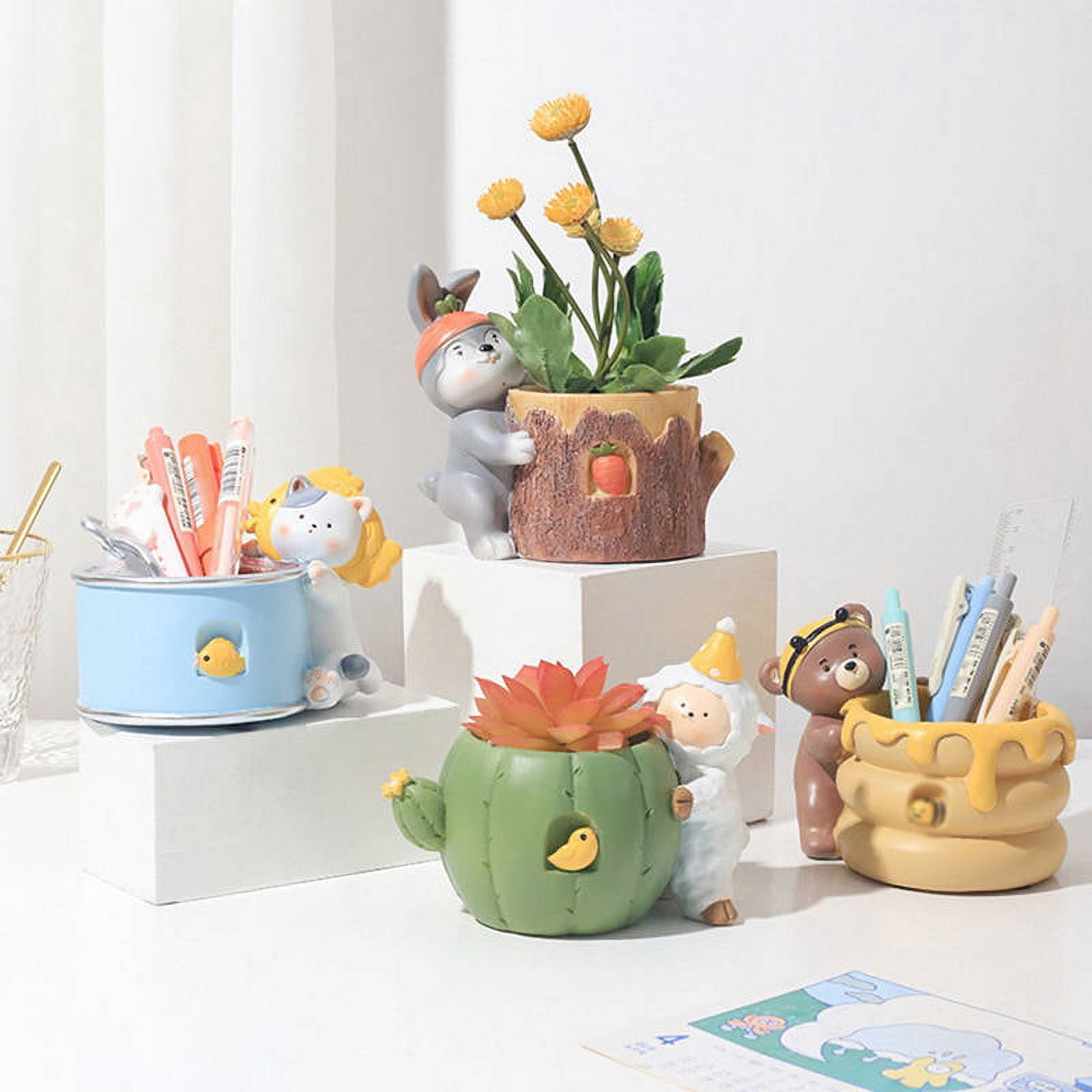 Cute Animals Flower Pot Resin Succulent Planter Pots Container with ...
